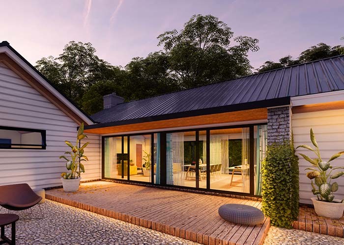 New Zealand Standard Single Storey Light Steel Frame Prefab Villa For ...