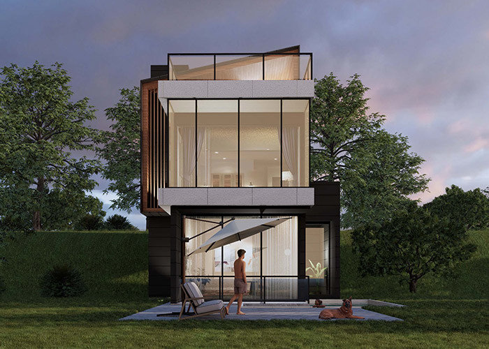 AS/NZS/USA Standard Prefab Light Steel Frame House For Living Luxury ...