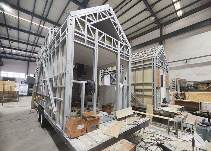 Modular Light Steel Structure Prefab Tiny House On Wheels With Trailer ...