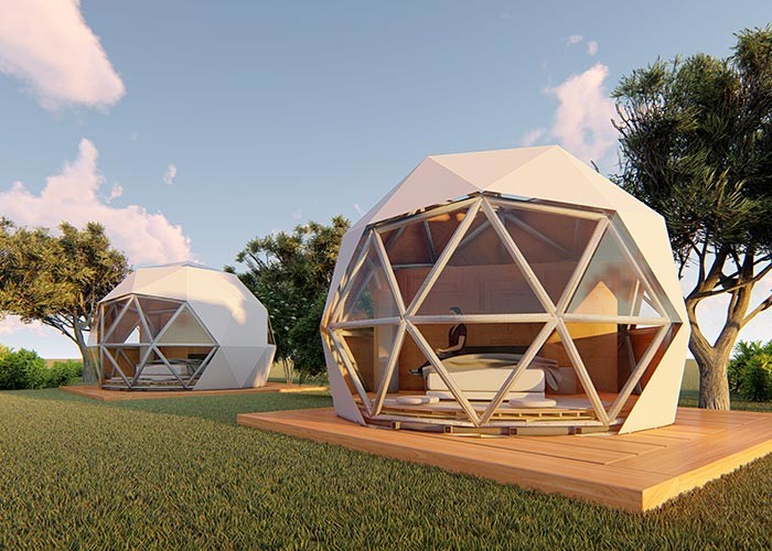 Light Steel Frame Movable Cabin Hotel Prefab Geodesic Dome House Dome ...