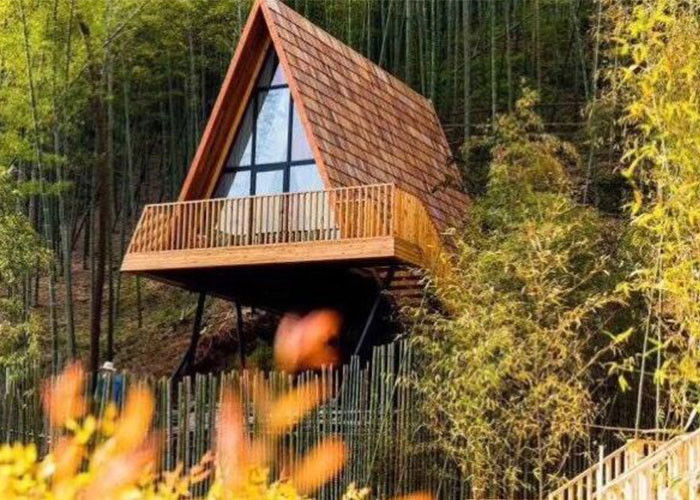 Prefab House Kits , Modern Light Steel Frame Bungalow，Holiday resort ...