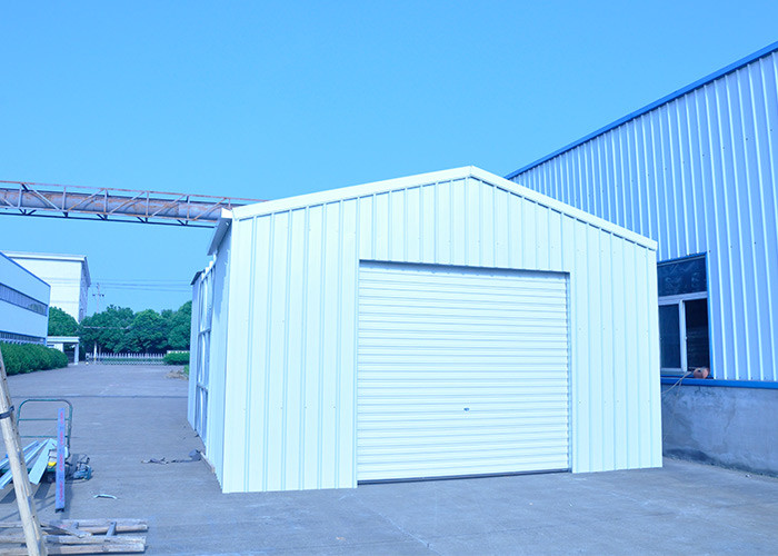 Fireproof Light Steel Frame Metal Prefab Car Shed With Steel Sheet ...