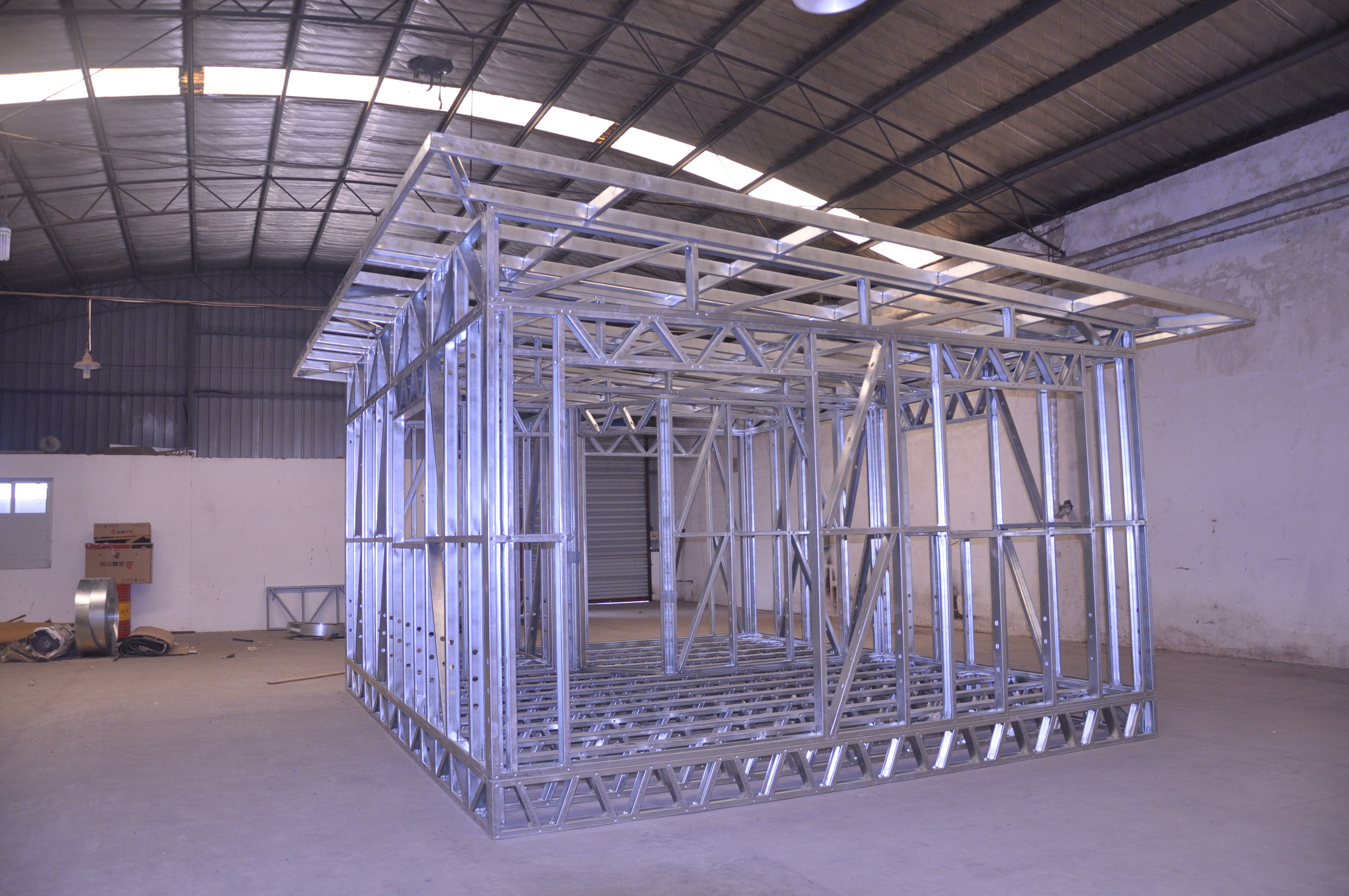 Steel Frame Prefab House Kits / Waterproof Kit Home For Workshop