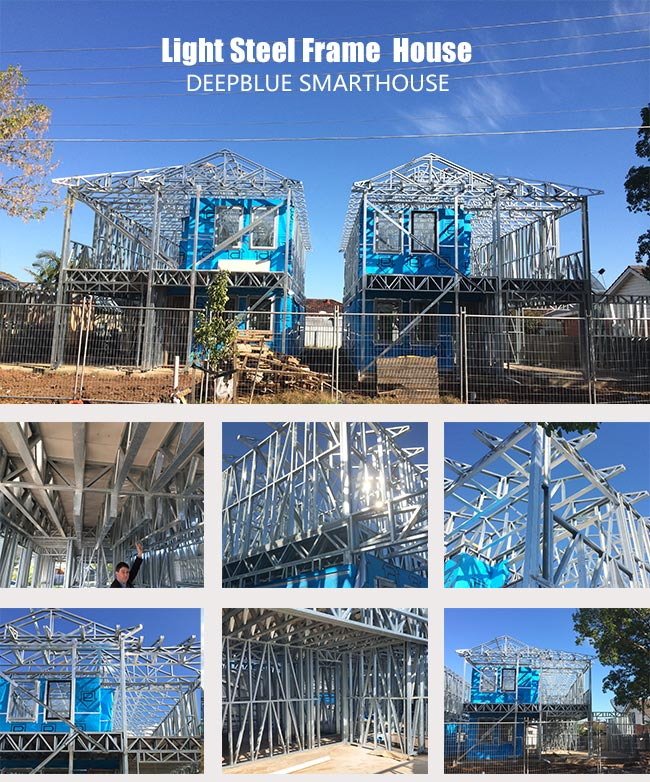 Light Steel Frame Prefabricated Villas Well Insulated Two Story Modern ...